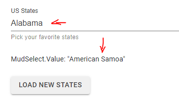 MudSelect showing the wrong selected value after reloading the options · Issue #2905 · MudBlazor ...