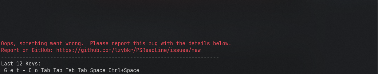 Get Argumentoutofrangeexception When Try Ctrl Space With No Parameters