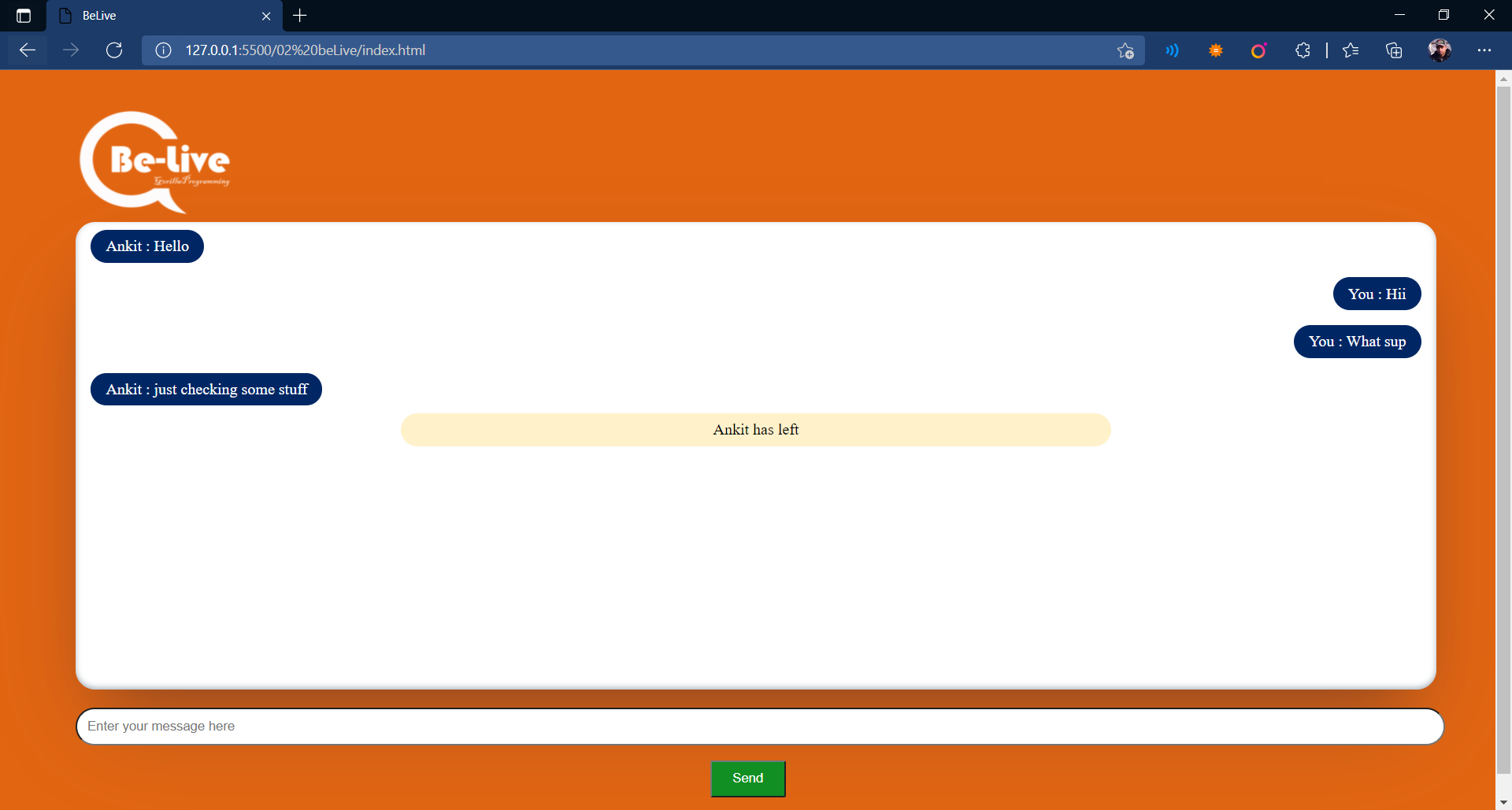 GitHub - Gorilla-Programming/BeLive-Chat-Application
