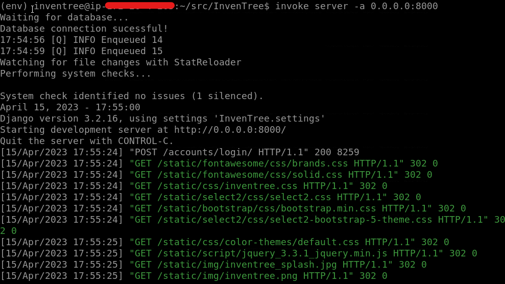 Can't run inventree with static files : 302 redirections on startup · Issue #4613 · inventree ...