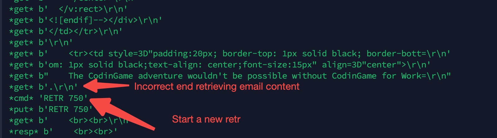 pop3 retr incomplete content while meet `.\r\n`, not actual email size · Issue #95252 · python ...