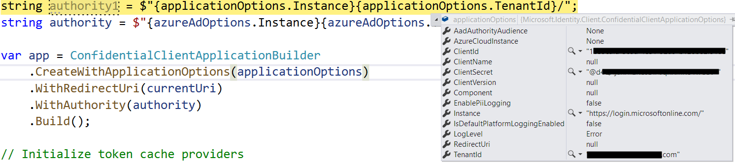 BuildConfidentialClientApplication uses AzureAdOptions · Issue #187 · Azure-Samples/active ...