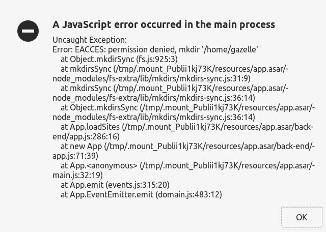 Publii Won't Start - "Javascript Error occurred in the main process" on ...