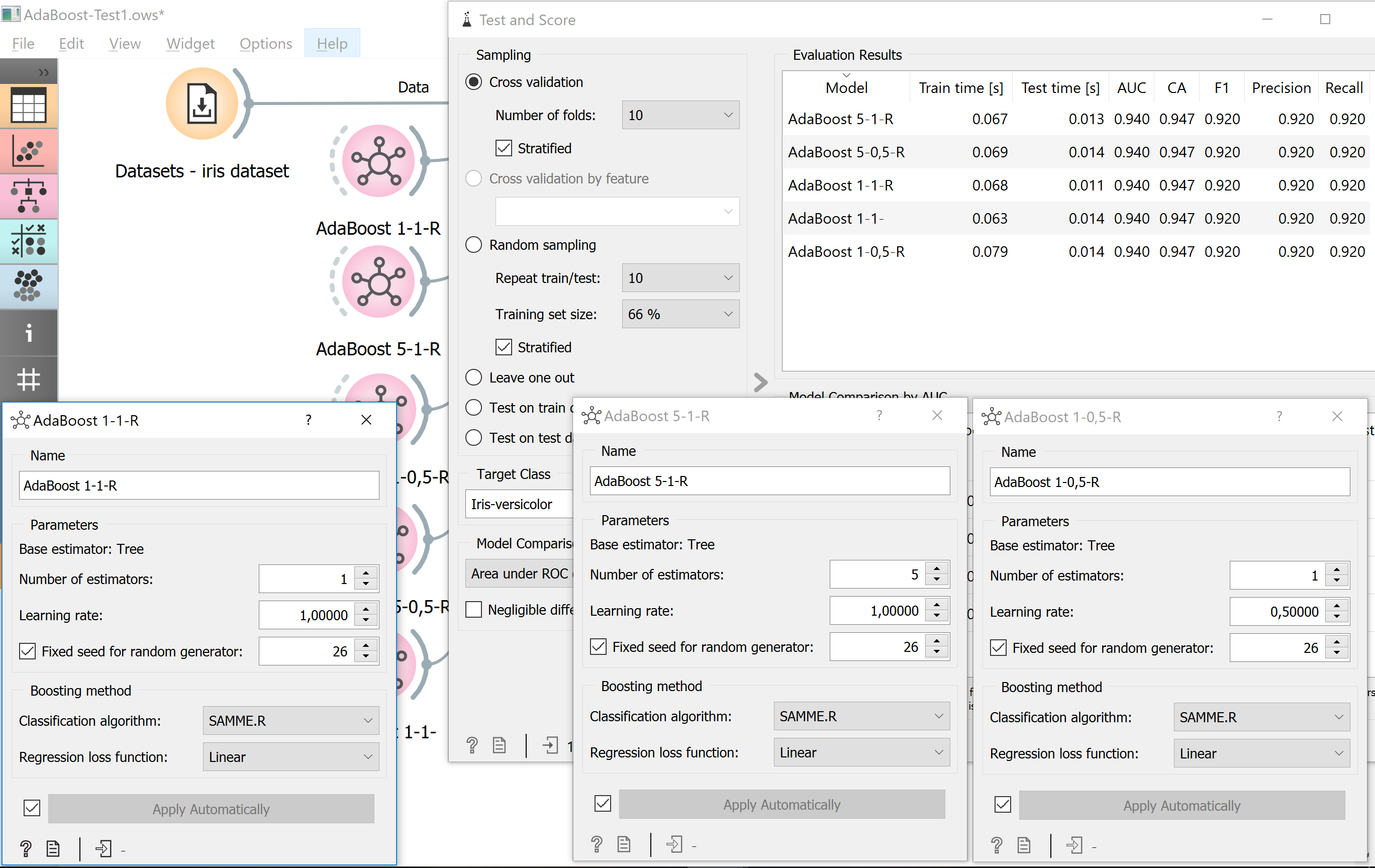 AdaBoost settingsparameters don't have an effect · Issue #5384 · biolab/orange3 · GitHub