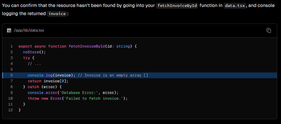 Chapter 13 - Wrong Code Block Header · Issue #430 · vercel/next-learn · GitHub