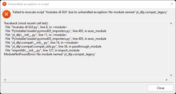 Yt Dlp Python Module Not Compiling With Pyinstaller · Issue 3845 · Yt Dlp Yt Dlp · Github