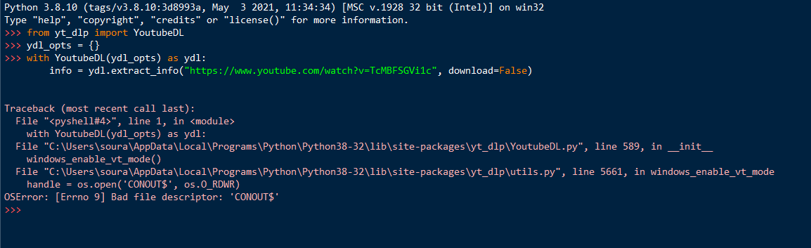 Embeded yt_dlp version 2023.01.02 not working in windowed mode · Issue ...