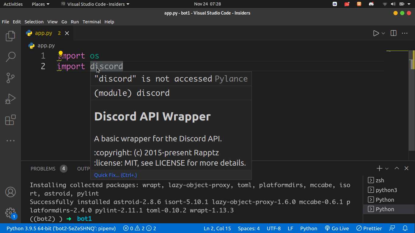 reportMissingImports · Issue #2106 · microsoft/pylance-release · GitHub