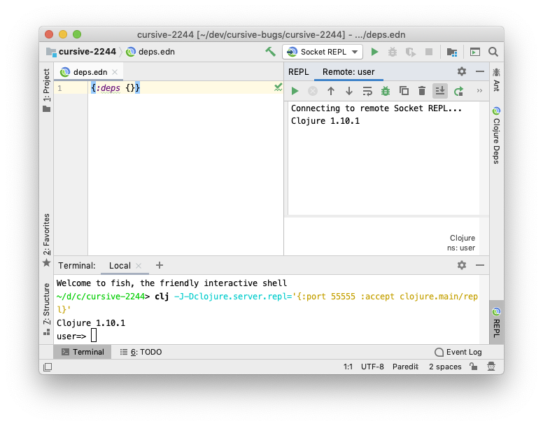 Evaluate forms in REPL namespace ignored in new socket repls · Issue #2244 · cursive-ide/cursive ...