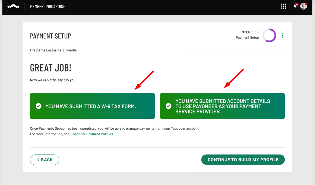 Minor UI issue in the Payment set-up screen and sub screens. · Issue #105 · topcoder-platform ...
