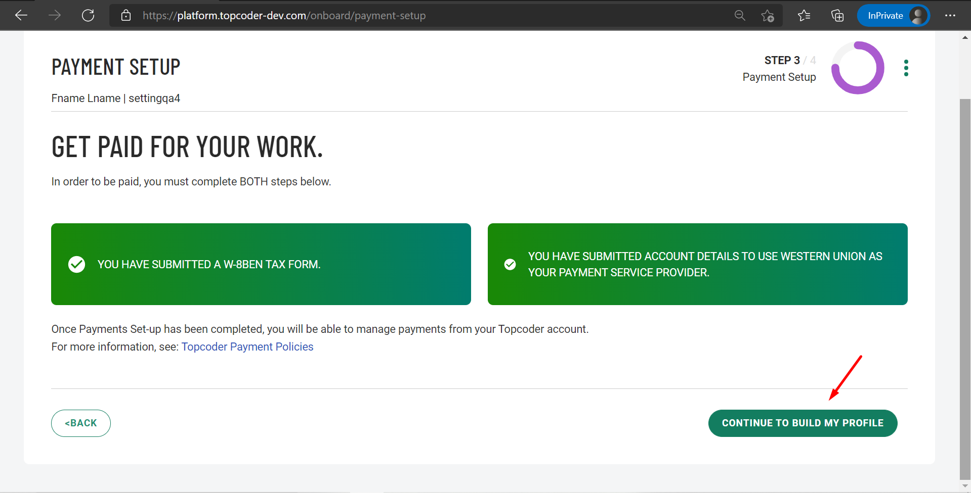Add Do Later” Button On Step 3 Paymentstaxes · Issue 155 · Topcoder Platformmicro