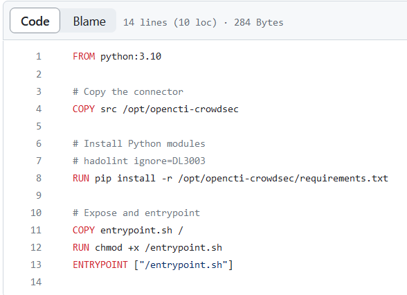 [crowdsec] Vulnerabilities In Dockerfile Base Image · Issue 1114 · Opencti Platform Connectors