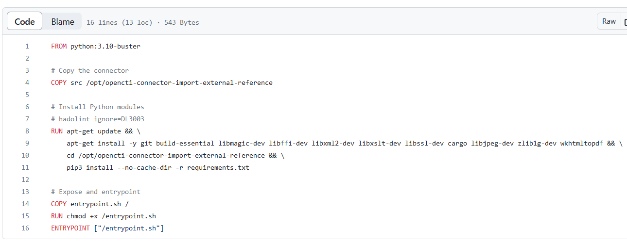 [import External Reference] Vulnerabilities In Dockerfile Base Image · Issue 1115 · Opencti