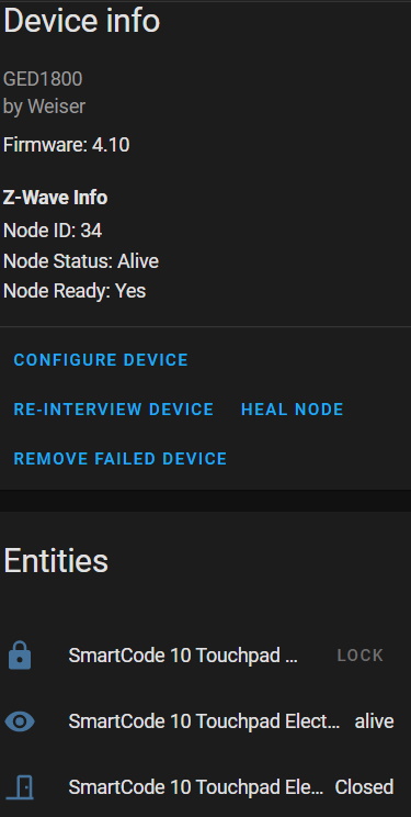 z-wave-js - issue with Weiser Door Smartcode 10 Lock · Issue #55511 · home-assistant/core · GitHub
