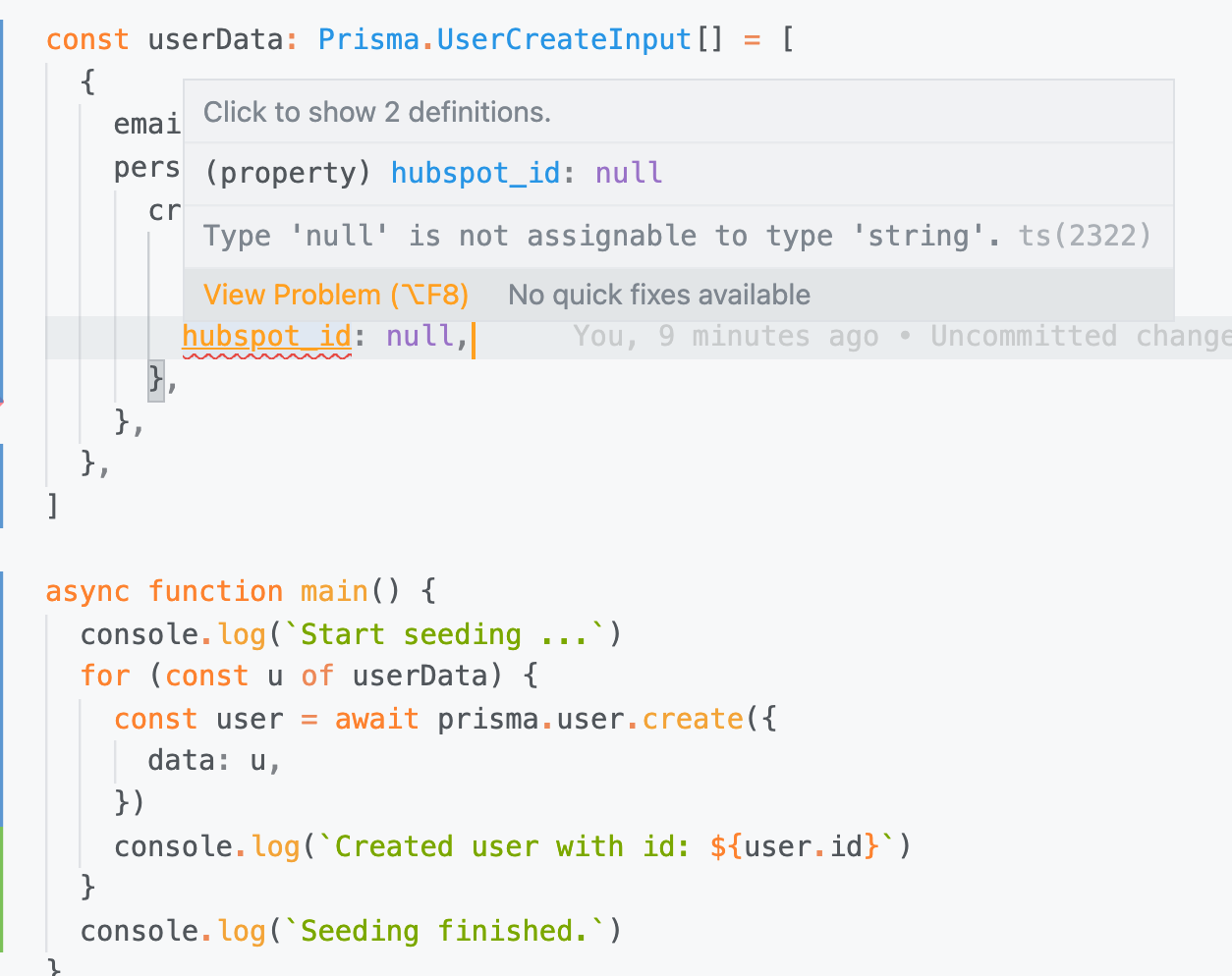 Misleading error message from `create` call · Issue #11425 · prisma/prisma · GitHub