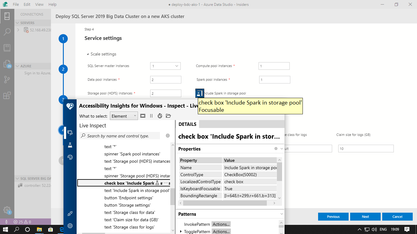 A11y_AzureDataStudio_ServiceSettings_AI4D:Name property does not exist for the checkbox. · Issue ...
