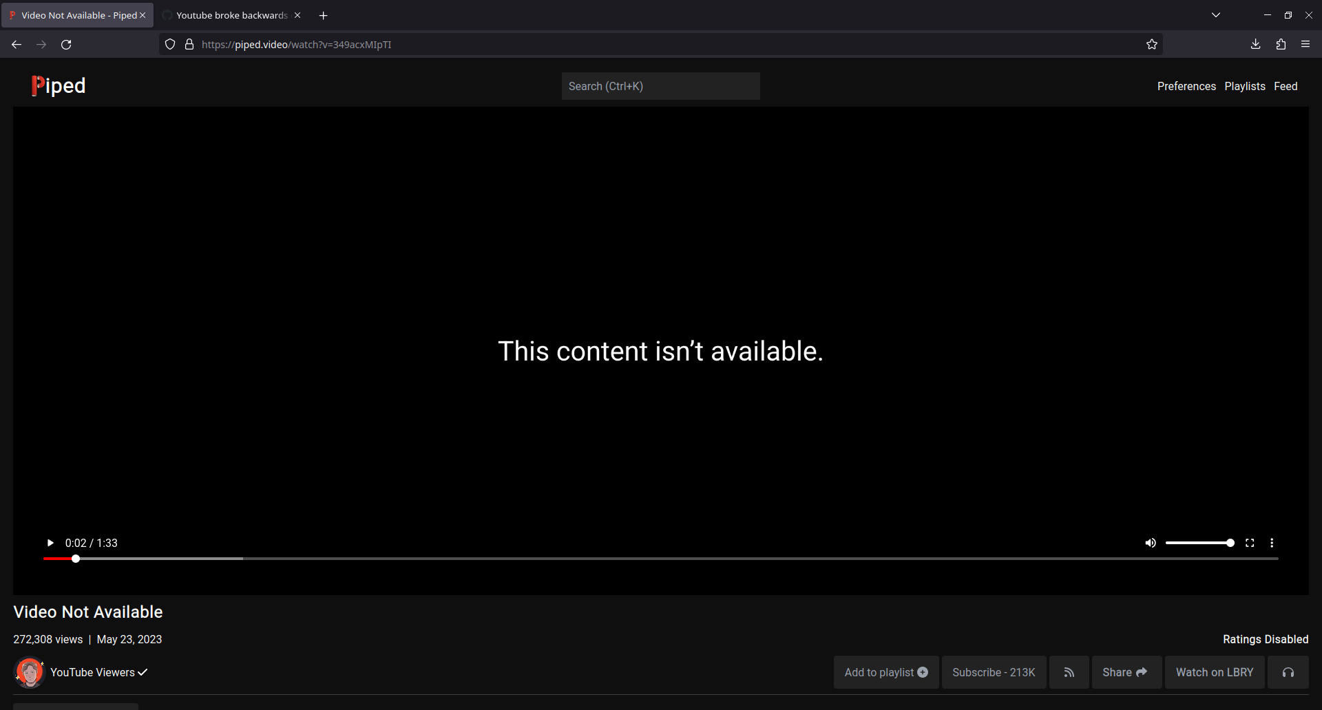"Initial player response not valid" · Issue #2487 · TeamPiped/Piped · GitHub