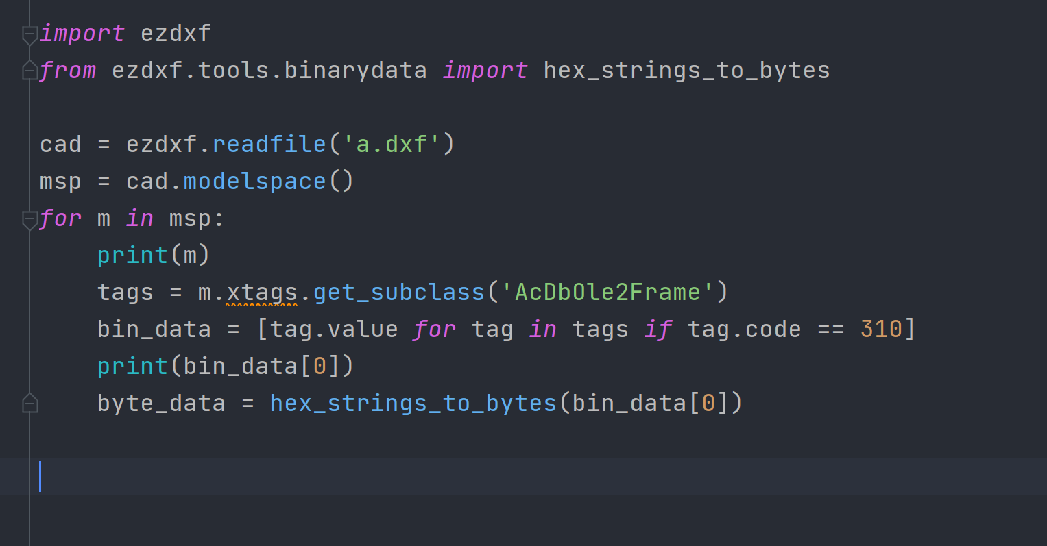 Ole failed to extract data · Issue #404 · mozman/ezdxf · GitHub