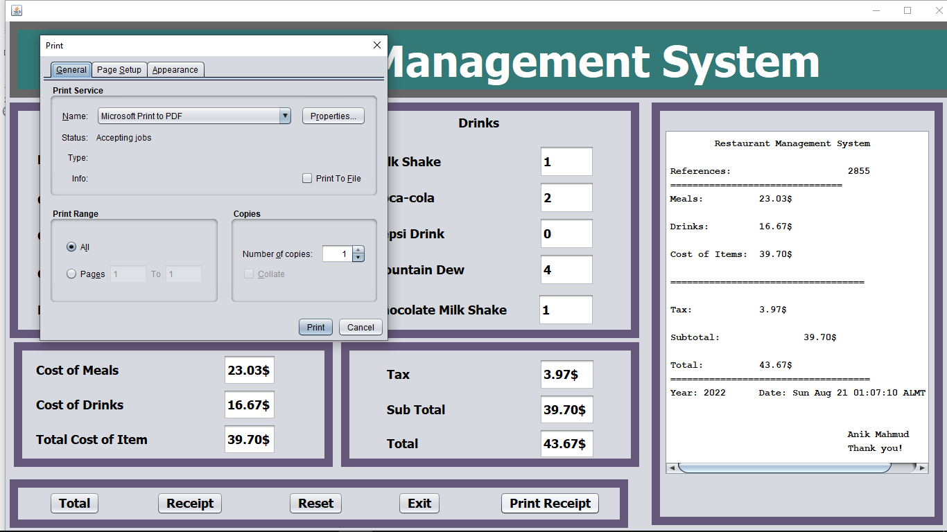 GitHub - anik107/Restaurant-Management-Project-OOP-