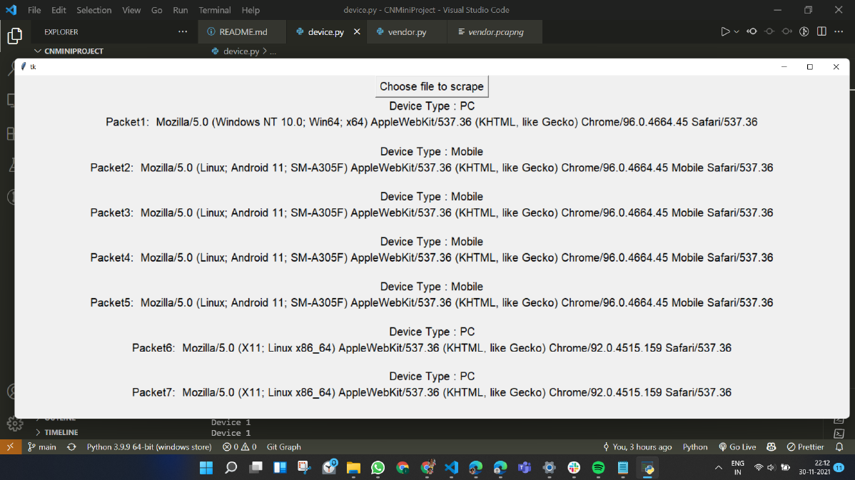 GitHub - radhikataneja/CN_MiniProject: A tool that can be used to identify the types of devices ...