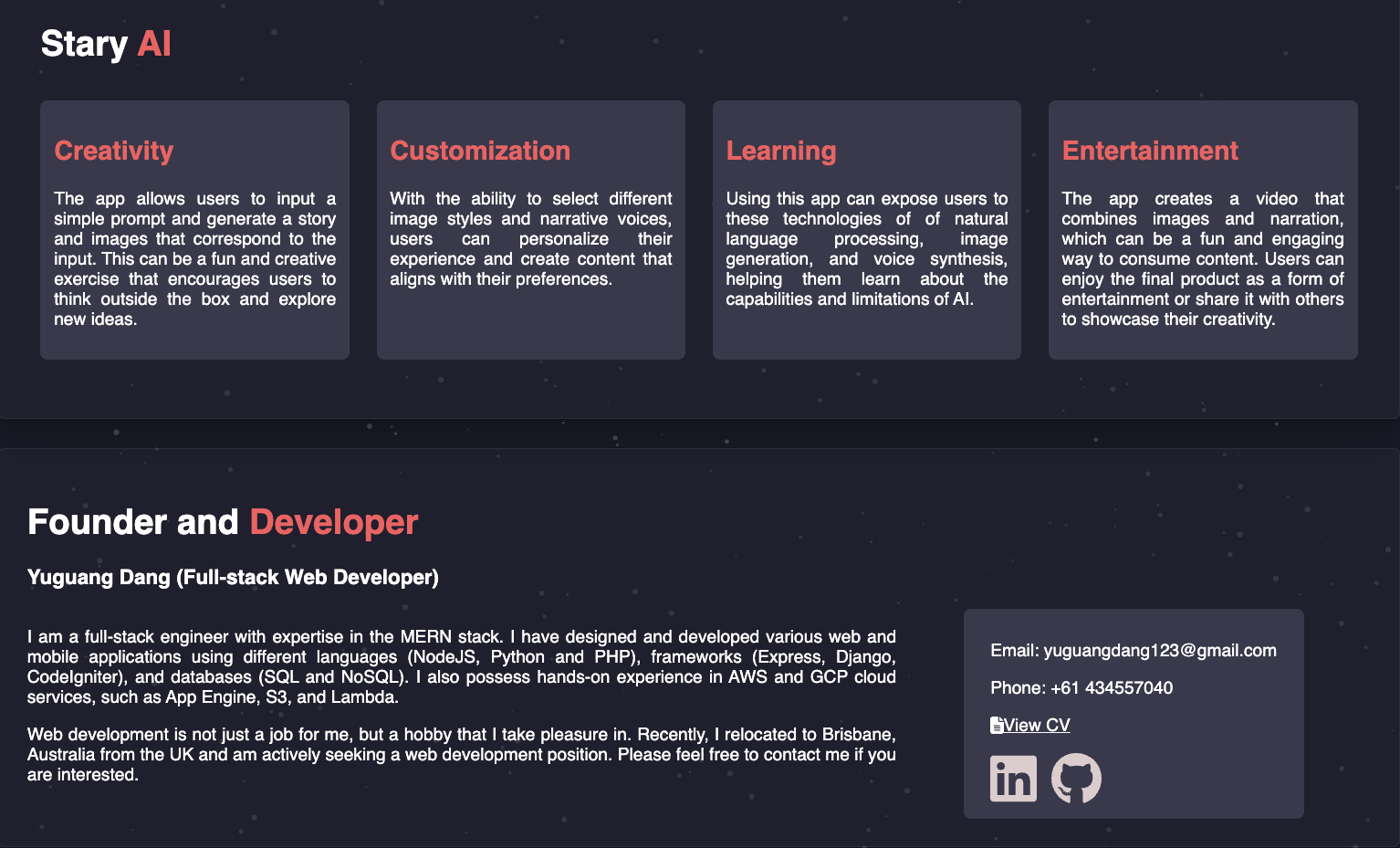 GitHub - yuguangdang/stary_ai_frontend