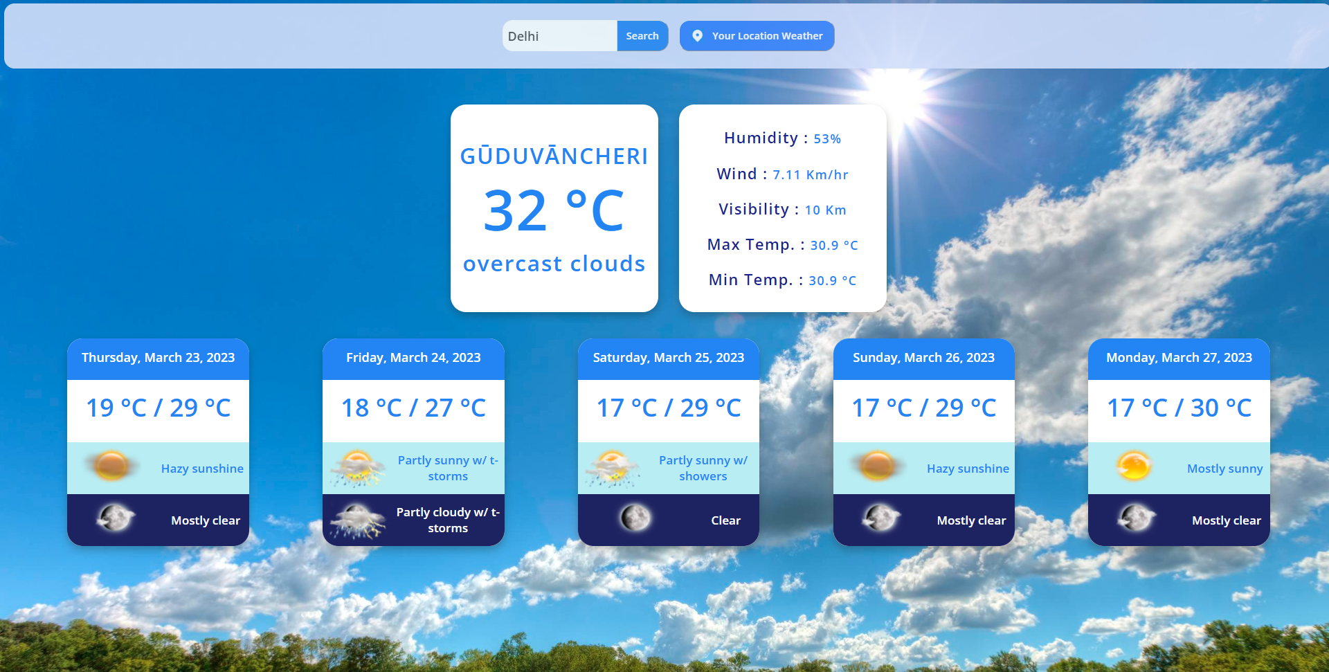 GitHub - d3bn4th/Weather-Forcast: Weather application which displays ...