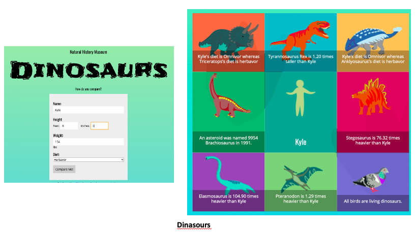 GitHub - Kyle-Law/Dinasaurs: A simple web app that allows users to compare themselves with ...