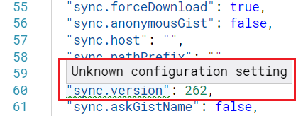 Remove "Unknown config. setting" warning of "sync.version" in VS Code settings · Issue #436 ...