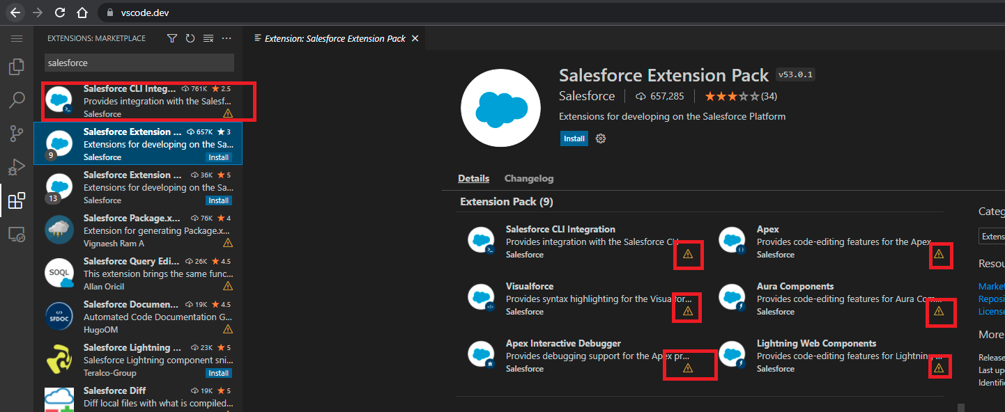 Enable Salesforce Extensions for the Web version of VSCode · Issue ...