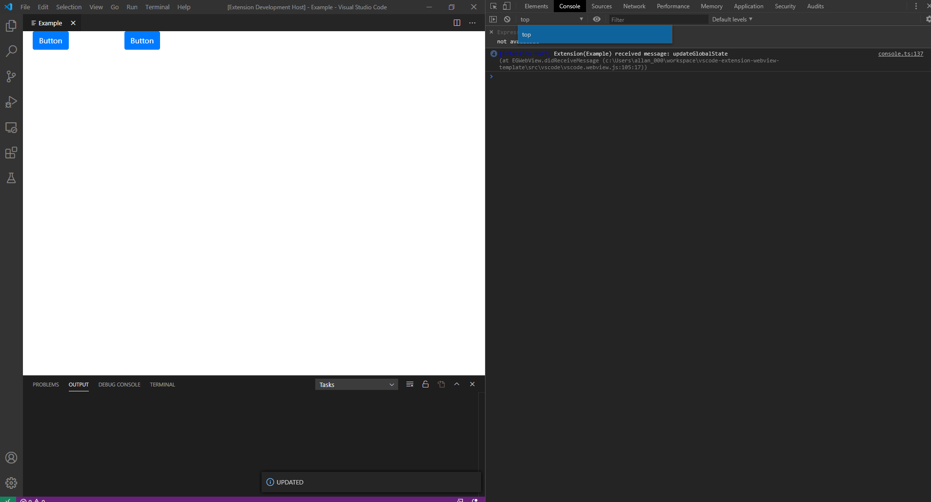 Webview API - Cant see Iframe rendered content or change console ...