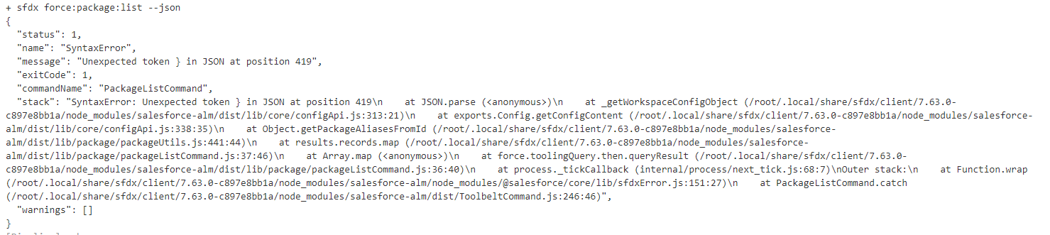 sfdx force : package:list --json should not depend on the sfdx-project.json · Issue #459 ...
