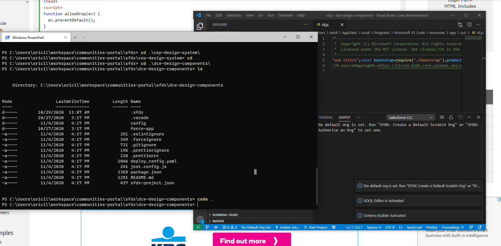 "Code ." opens a Cli.js and hooks my terminal to electron's session ...