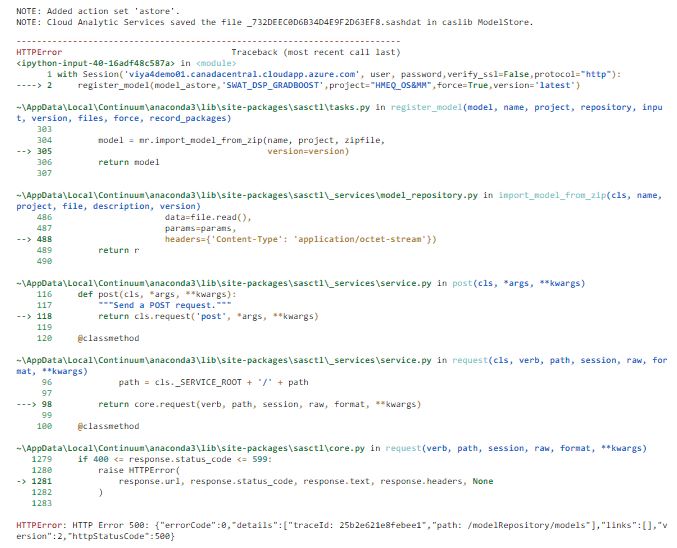 Register Astore Model · Issue 96 · Sassoftware Python Sasctl · Github