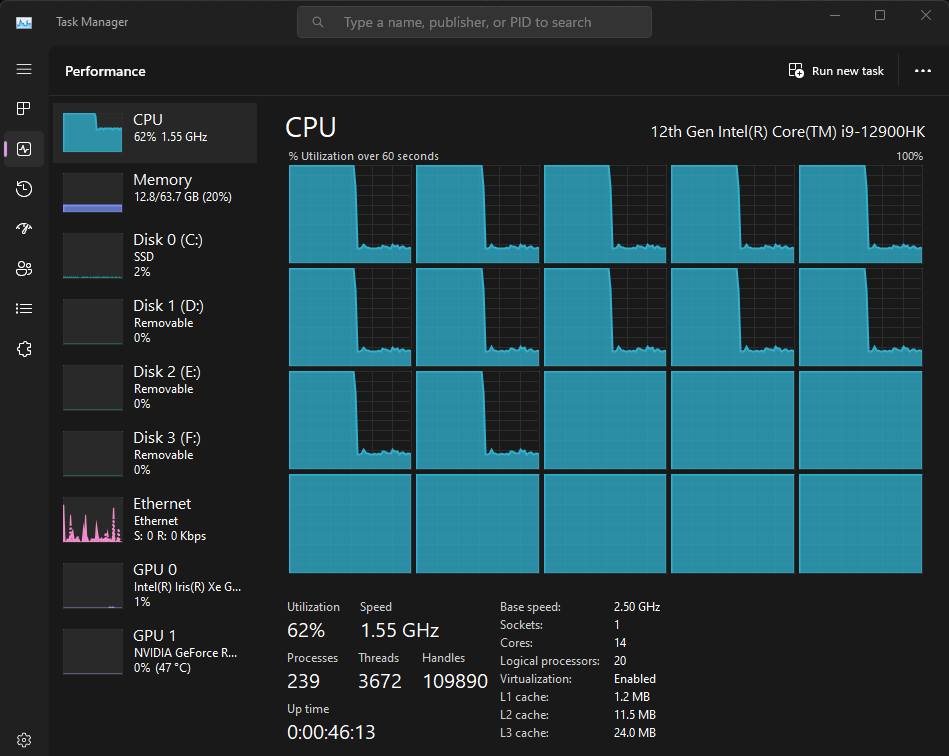--threads=20 initialy honoured, but reverts to lower threads after about 1 minute · Issue #3251 ...