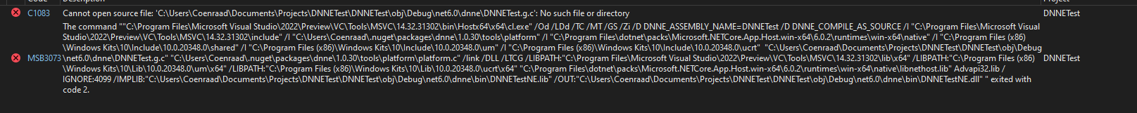 Help with installing dependancies? · Issue #113 · AaronRobinsonMSFT/DNNE · GitHub