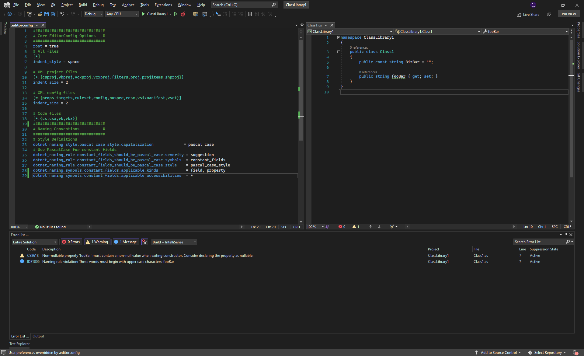 Editor config example is incorrect for Pascal Case · Issue #29332 · dotnet/docs · GitHub