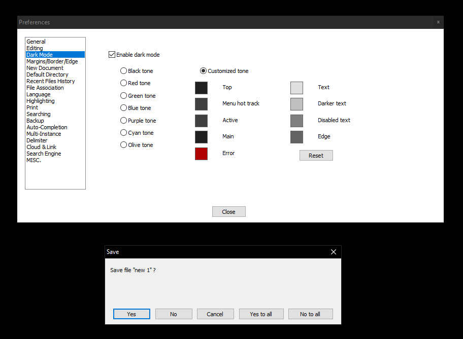 [DarkMode] Dark Preference, About, Debug and Save dialogs · Issue #10264 · notepad-plus-plus ...