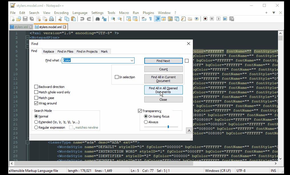 Fix Search Result Not Applying New Theme By Ozone10 · Pull Request 12672 · Notepad Plus Plus