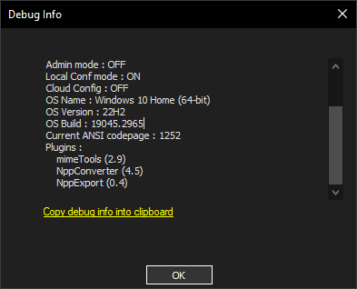 [GUI] About, Debug & Save dlgs · Issue #13686 · notepad-plus-plus/notepad-plus-plus · GitHub