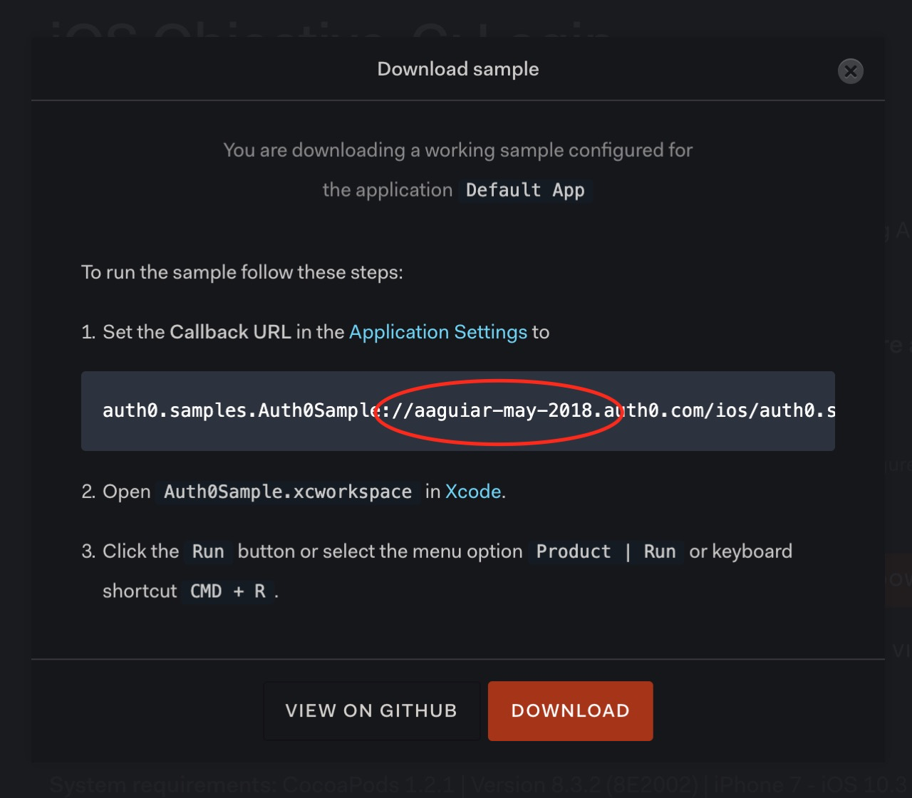 iOS Obj-C - Callback URL is hardcoded · Issue #7411 · auth0/docs · GitHub