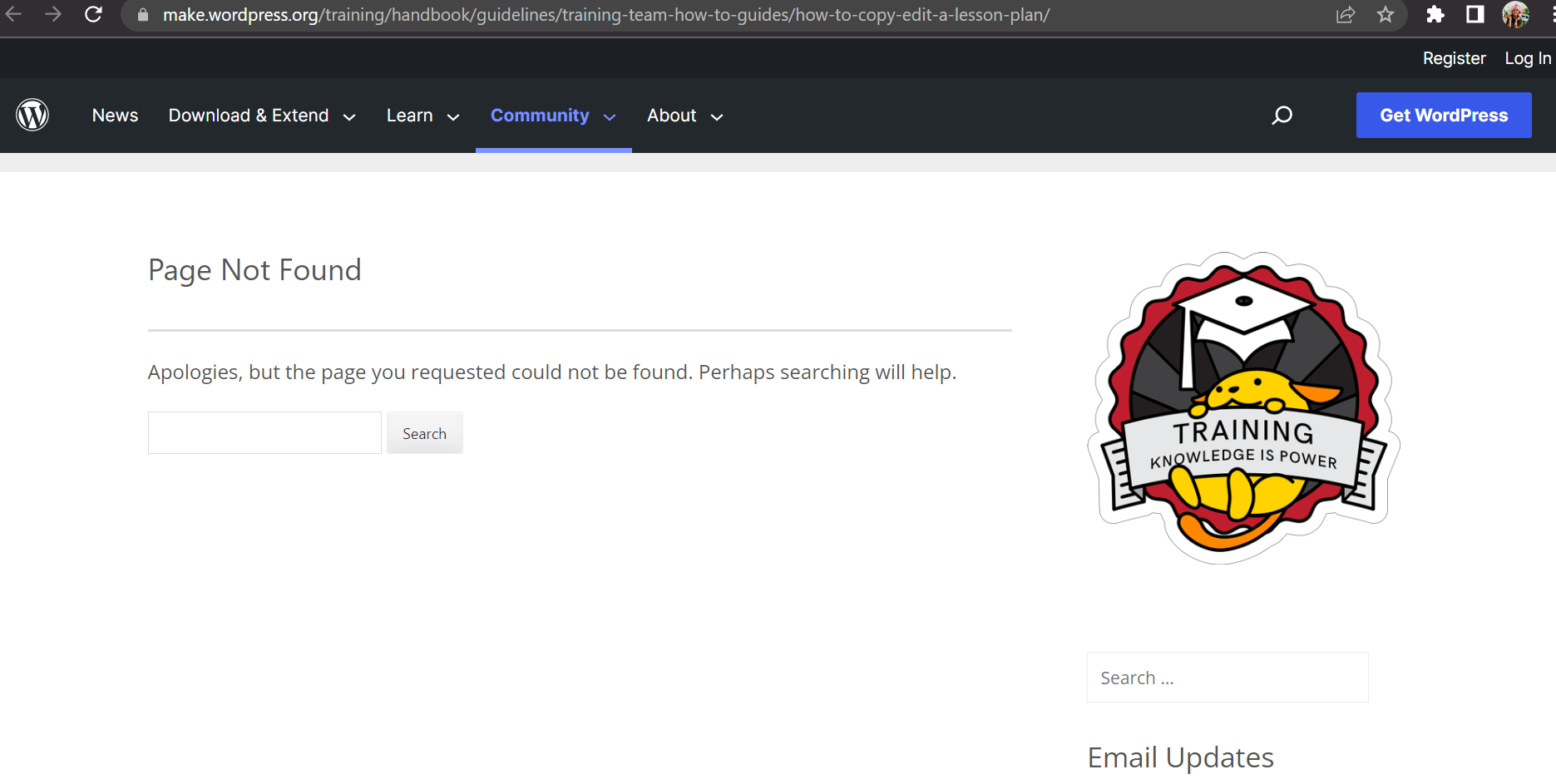 Learn WordPress Content Error Report - Ticket · Issue #1042 · WordPress/Learn · GitHub