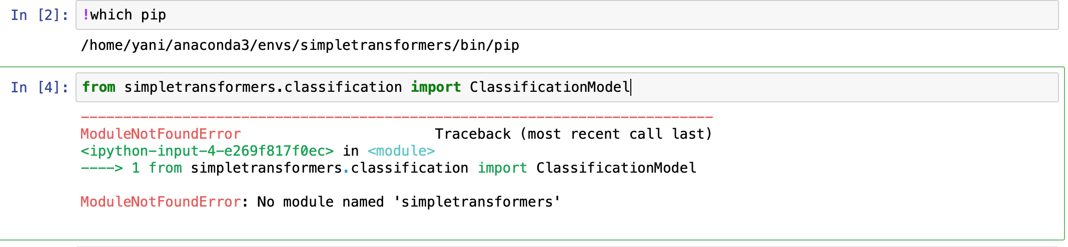 ModuleNotFoundError: No module named 'simpletransformers' · Issue #848 · ThilinaRajapakse ...