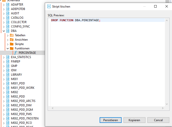 [EXASOL] Schema function cannot be deleted via UI · Issue #8742 · dbeaver/dbeaver · GitHub