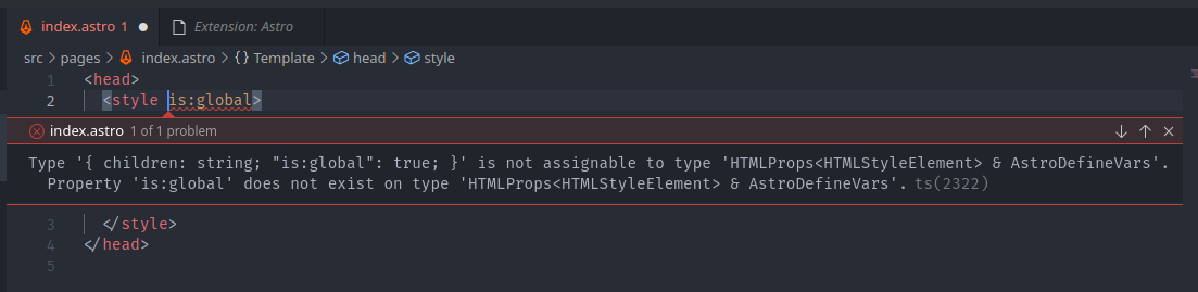 🐛 BUG: `is:global` not being recognised with the vscode extension · Issue #241 · withastro ...