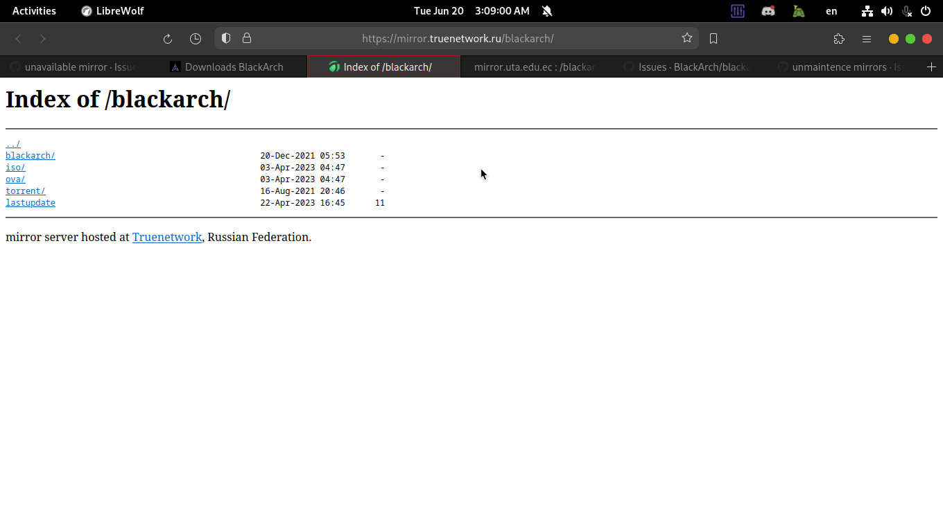 unavailable mirror · Issue #3861 · BlackArch/blackarch · GitHub