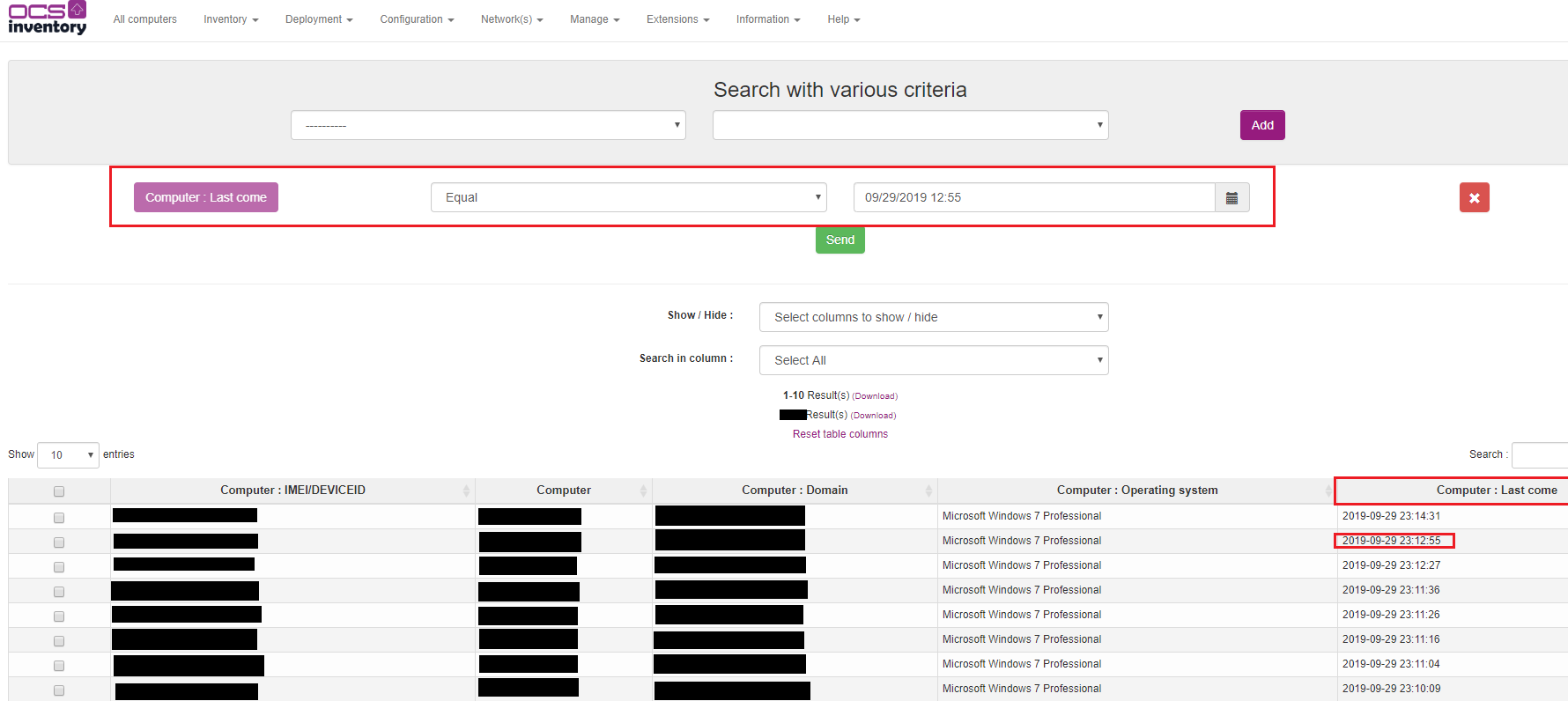 Bug Search With Various Criteria · Issue 821 · Ocsinventory Ngocsinventory Ocsreports · Github 