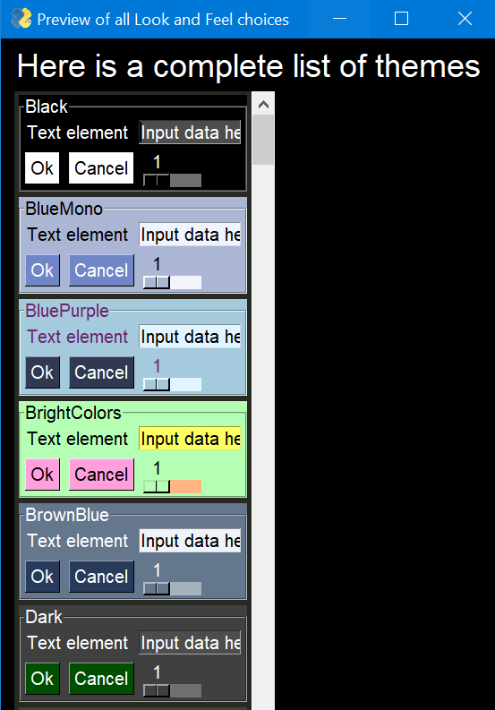 [ Enhancement] Allow scrolling in the preview_all_look_and_feel_themes function. · Issue #3138 ...