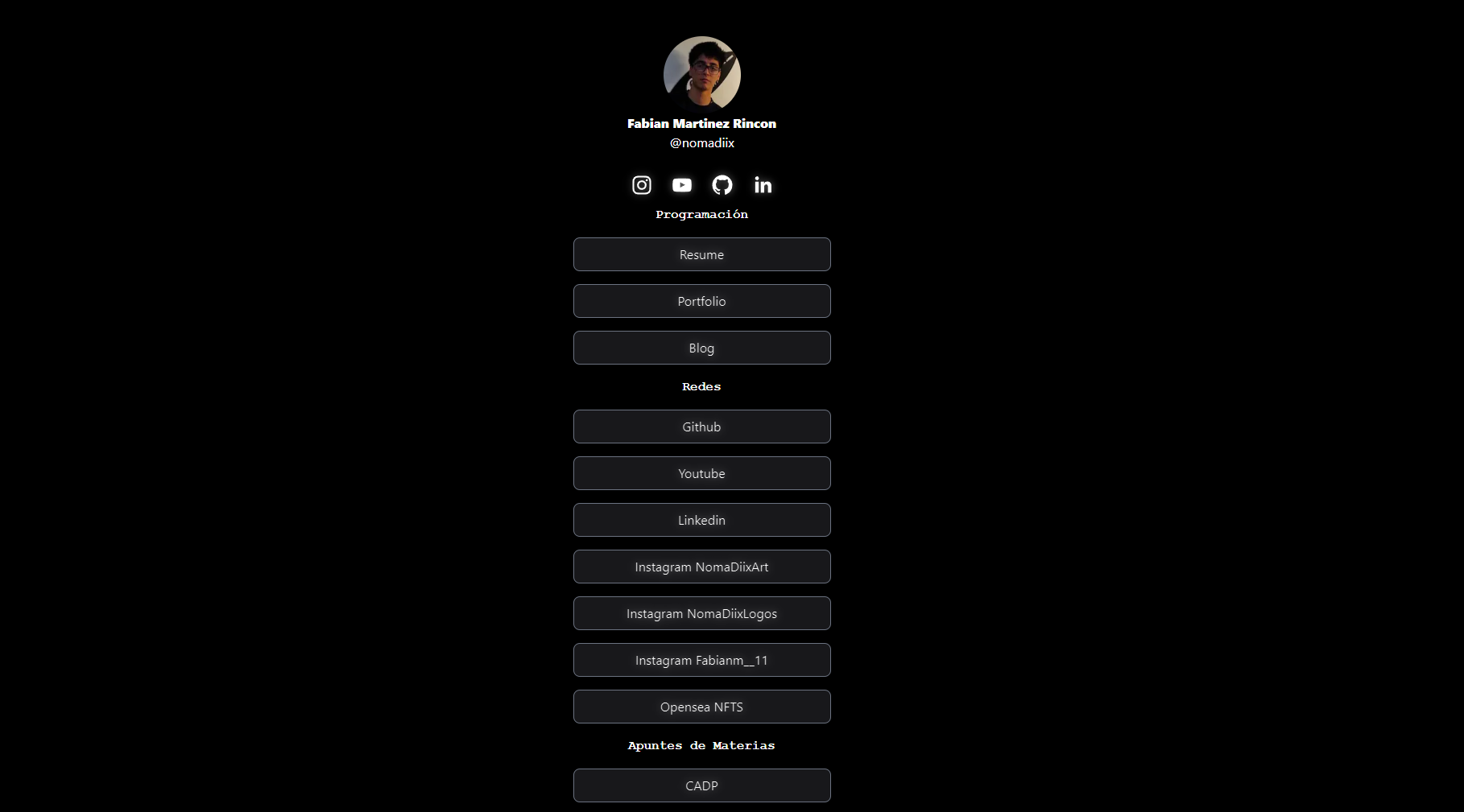 GitHub - Fabian-Martinez-Rincon/Linktree: El Linktree de instagram, que es basicamente un ...