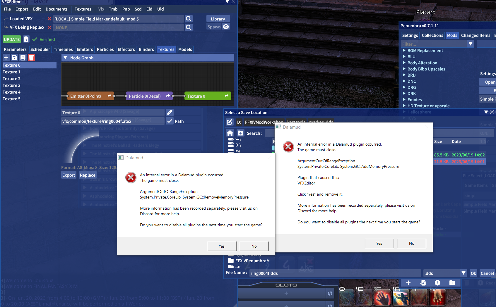 Game crash when extracting texture from VFX · Issue #136 · 0ceal0t/Dalamud-VFXEditor · GitHub