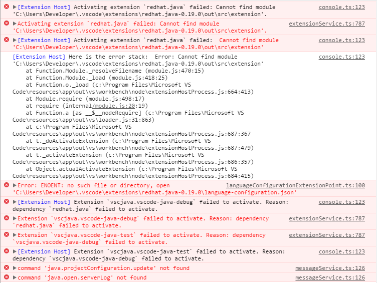 Extension Completely Broken · Issue 445 · Redhat Developer Vscode Java · Github